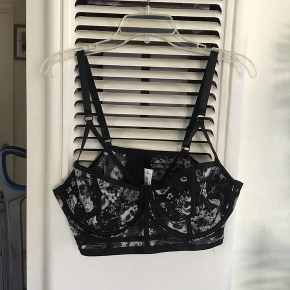 torrid | Intimates & Sleepwear | Torrid Black Skull Floral Lace Bra ...